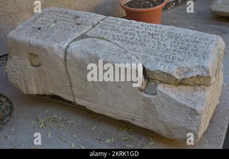 Sepulchral tombstone from Spanish territory. Located in the Garden of ...