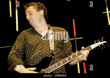 Guitarist (guitar player) Peter Buck of REM at The Millennium Stadium ...