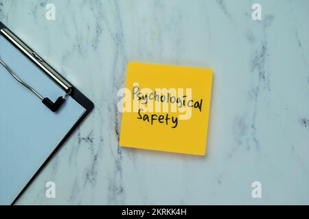 Concept of Psychological Safety write on sticky notes isolated on ...