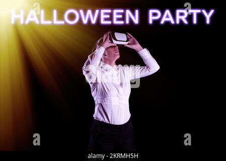 Text showing inspiration Halloween Party, Word Written on eve of the ...