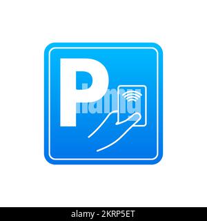 Parking access card. Parking tickets. Pay station icon, label. Vector ...