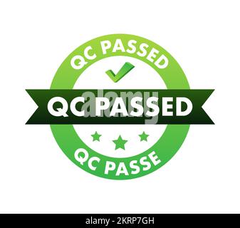 qc passed pass quality control label tag seal control sticker template ...