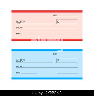 Blank lottery check template. Fake cheque page mockup Stock Vector ...