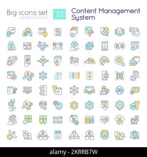 Content management RGB color icons set Stock Vector Image & Art - Alamy