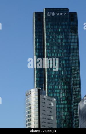Illustration of the towers of the La Defense business district in Paris ...