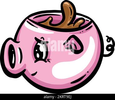 Cute Childs Coffee Cup Design Illustration in the Shape of a Red Fox ...