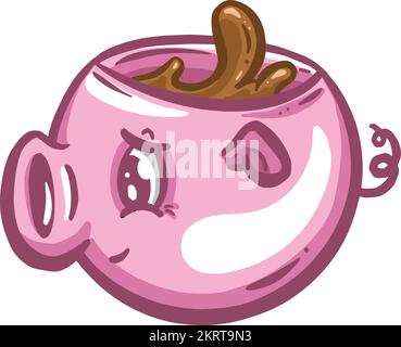 Cute Childs Coffee Cup Design Illustration in the Shape of a Red Fox ...