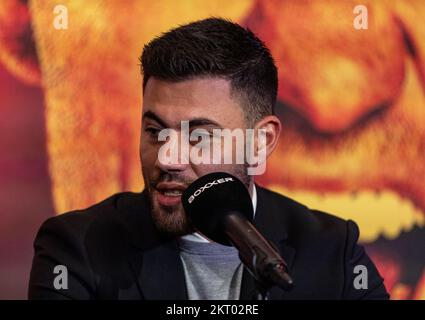 Boxing promoter Ben Shalom during a press conference at BOXPARK Wembley ...