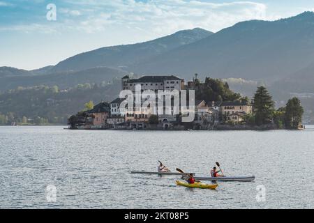 orta lake and st. julius isle, orta, italy Stock Photo - Alamy
