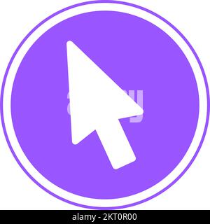 Arrow pointer or click button vector icon of arrow web cursor pointer ...