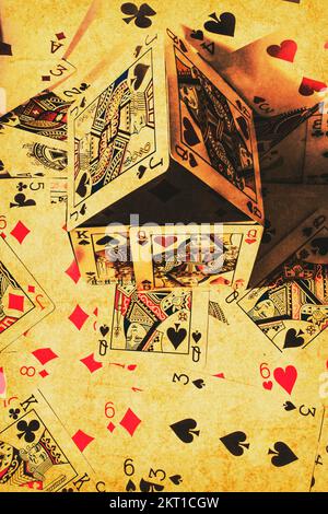 Playing cards stacked into a pyramid Stock Photo - Alamy