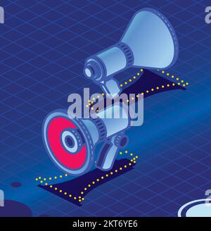 Megaphone marketing icon isometric vector. Service feedback. Mind ...