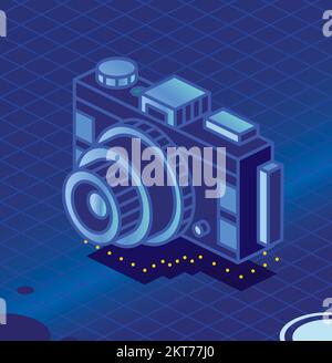 Photocamera icon digital blue Stock Vector Image & Art - Alamy