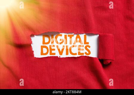 Handwriting text Digital Devices, Conceptual photo physical unit of ...