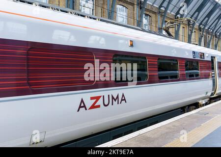 LNER Azuma diesel-electric hybrid train at King's Cross station in ...