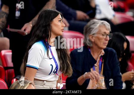 Ashleigh Behan girlfriend of England's Kalvin Phillips before the FIFA ...