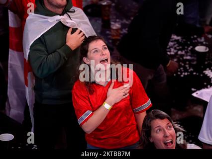 Wales' fans sing during the World Cup group B soccer match between ...
