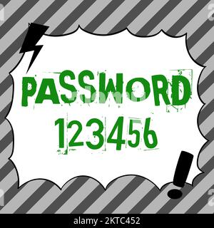 Text showing inspiration Password 123456. Business approach the hidden ...