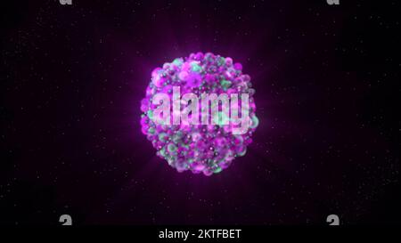 Energy spiral formed into ball in space. Motion. Glowing ball from ...