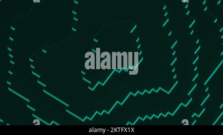 Abstract green visualization of a retro tetris game. Design ...