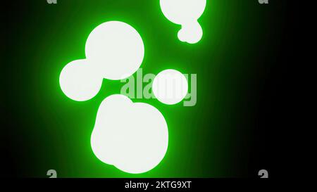 Neon Biological Drops. Design. Glowing moving particles or molecules ...