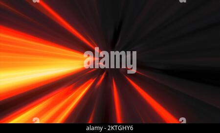 Tunnel with fiery rays. Motion. Beautiful fire lines in dizzying tunnel ...