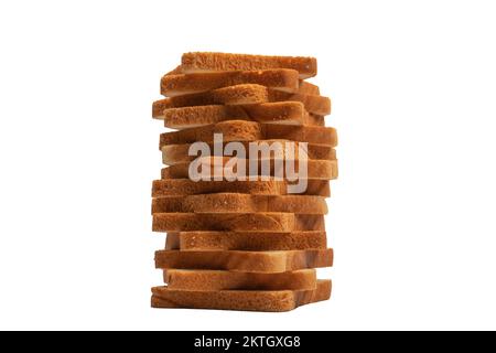 Delicious bread slices isolated on a white background, top view Stock ...