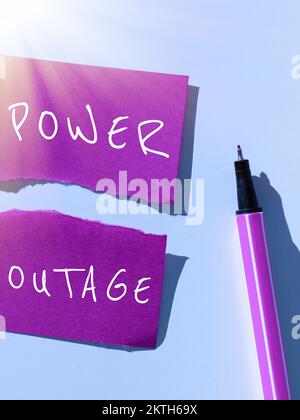 Hand writing sign Power Outage. Word for The ability to influence peers ...