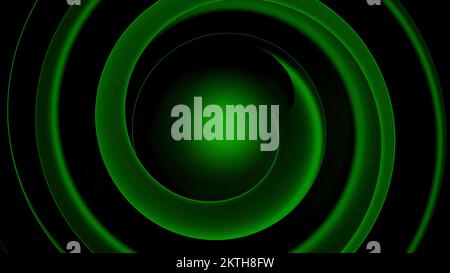 Abstract green spherical objects with ripples around. Design. Swirling ...