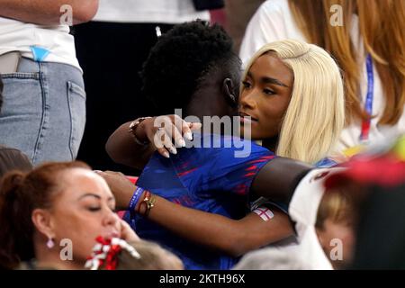 Tolami Benson, girlfriend of England's Bukayo Saka, in the stands ...