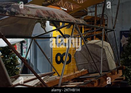 The skeleton of a one of a kind biplane still resting in its ...