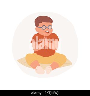 Childhood myopia isolated cartoon vector illustration set. Cute toddler ...