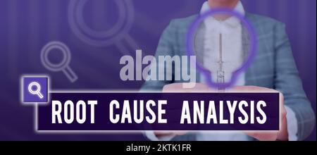 Conceptual display Root Cause Analysis. Business concept Method of Problem Solving Identify ...