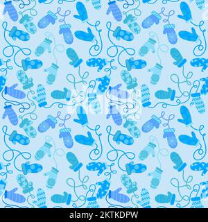 Winter warm kids gloves seamless Christmas weather pattern for wrapping ...