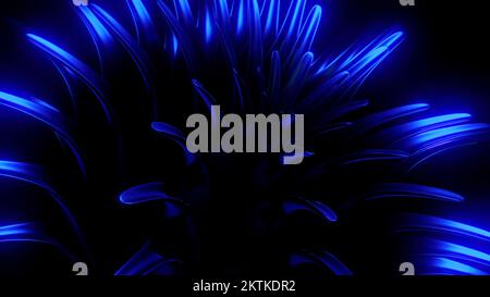 Abstract spinning spherical object with many scales on a black ...