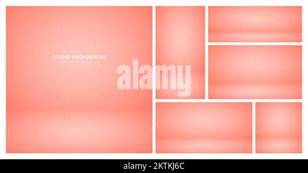 Empty peach studio abstract backgrounds with spotlight effect. Product ...