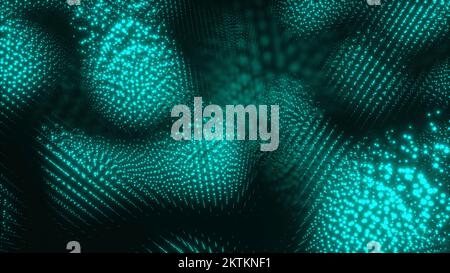 Concept view of neurons firing in an artificial intelligence, deep learning neural network ...