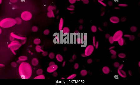 Alien blood stream with randomly flowing cells. Design. Unknown ...