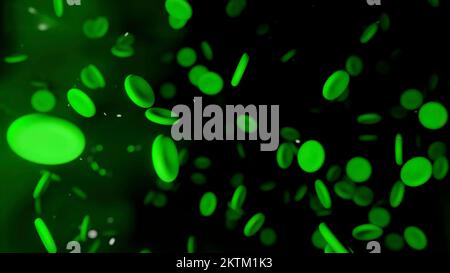 Alien blood stream with randomly flowing cells. Design. Unknown ...