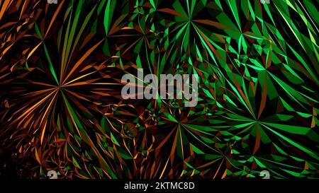 Abstract expanding fractal figures background. Design. Sharp 3D shapes ...