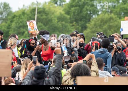 John Boyaga Black Lives Matter demonstration in Hyde Park London photo ...