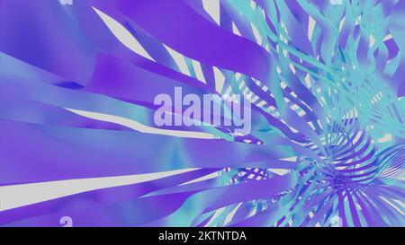 3D tapes move in waves. Design. Beautiful stripes move in wavy streams ...