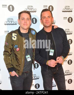 London. UK. Scott Mills and Chris Stark at The BBC Radio 1's Teen Awards held at Wembley SSE ...