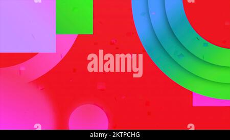 Stylish animation with moving figures. Motion. Animation with bright ...