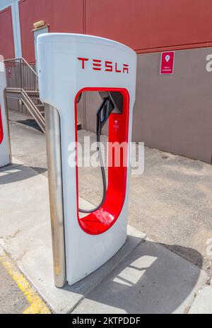 Tesla charging points at Coles car park in Tenterfield Stock Photo - Alamy