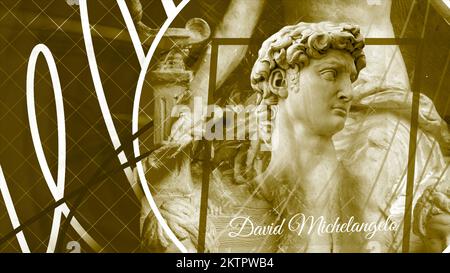 Animation with Greek sculpture. Motion. Animation insert with stylish ...