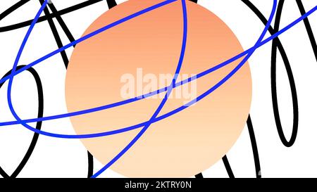 Animation with moving lines and circle to insert. Motion. Beautiful ...