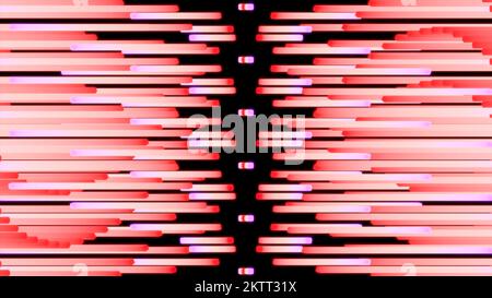 Abstract waterfall of horizontal bright stripes on a black background ...