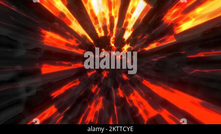 Abstract hypnotic hell energy tunnel. Motion. Flying to hell through ...