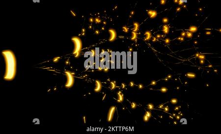 Neuron network, synapses animation. Design. Neurons inside the human ...
